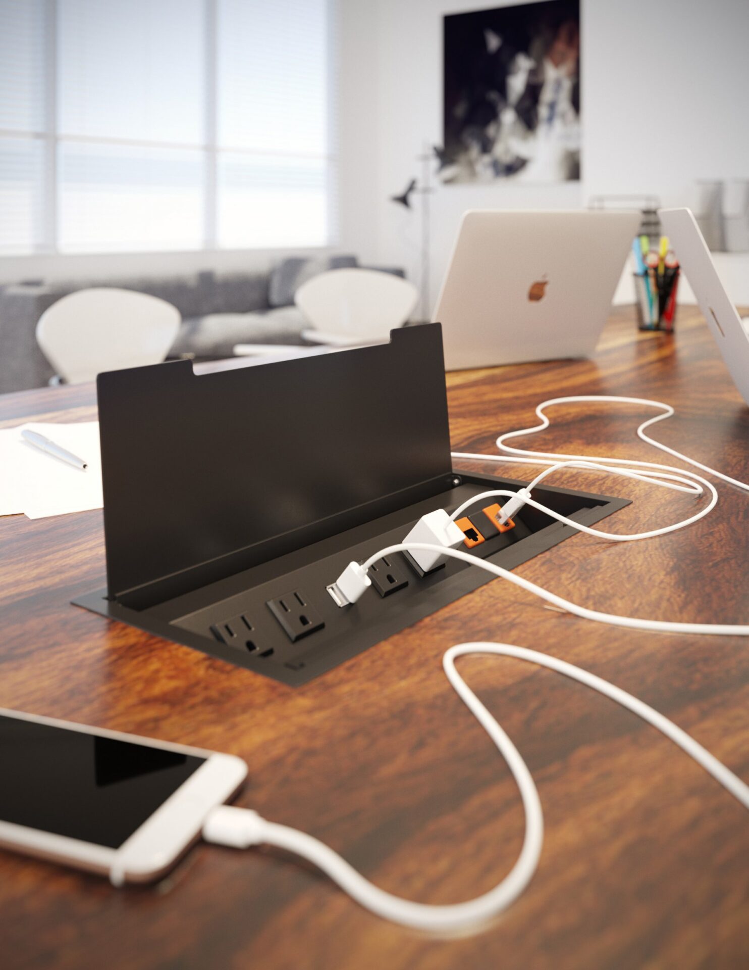 The Mockett PCS91/USB Recessed Power Grommet — 3rings